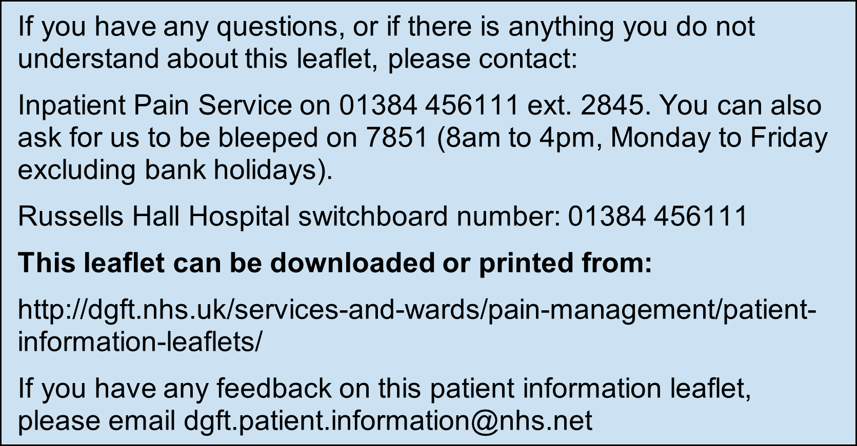 TENS machine - The Dudley Group NHS Foundation Trust